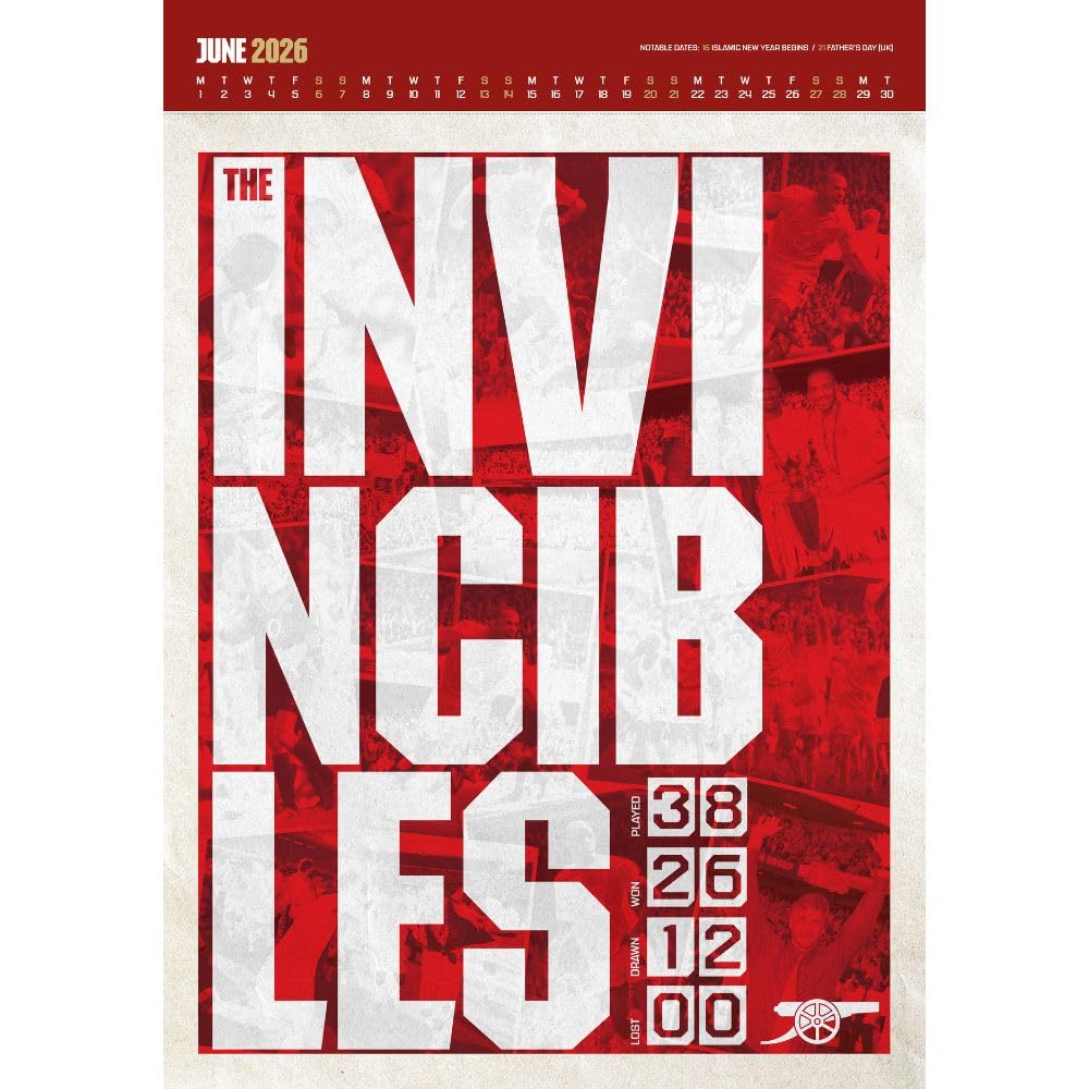 Arsenal FC Deluxe Calendar 2026 – Sleek Choice UK